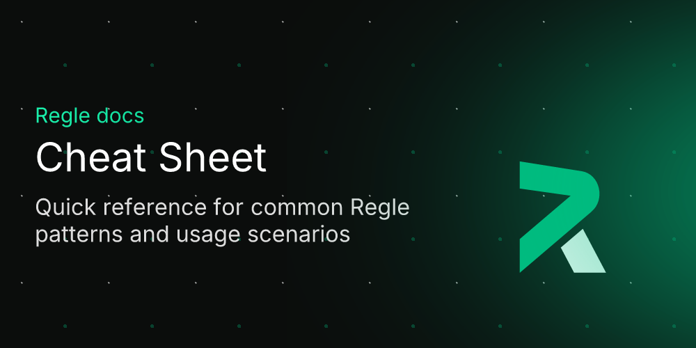 Cheat Sheet | Regle